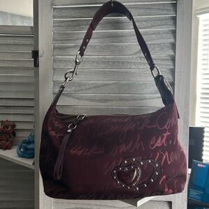 Coach | Bags | Coach Limited Edition Maroon Purse Hearts And New York ...